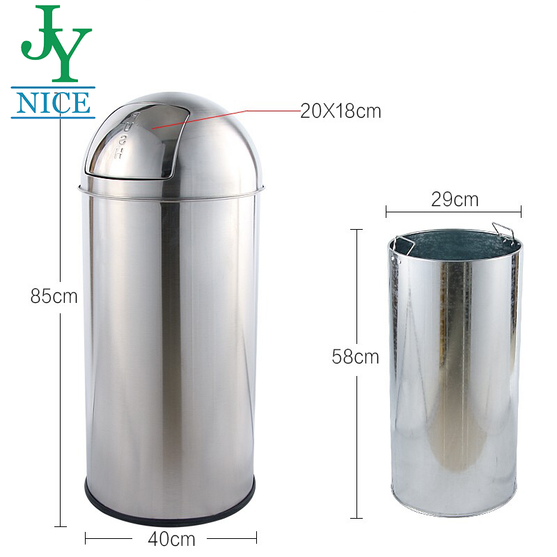 wholesale 12L-70L fireproof stainless steel Lobby Dustbin home house restaurant kitchen waste bin