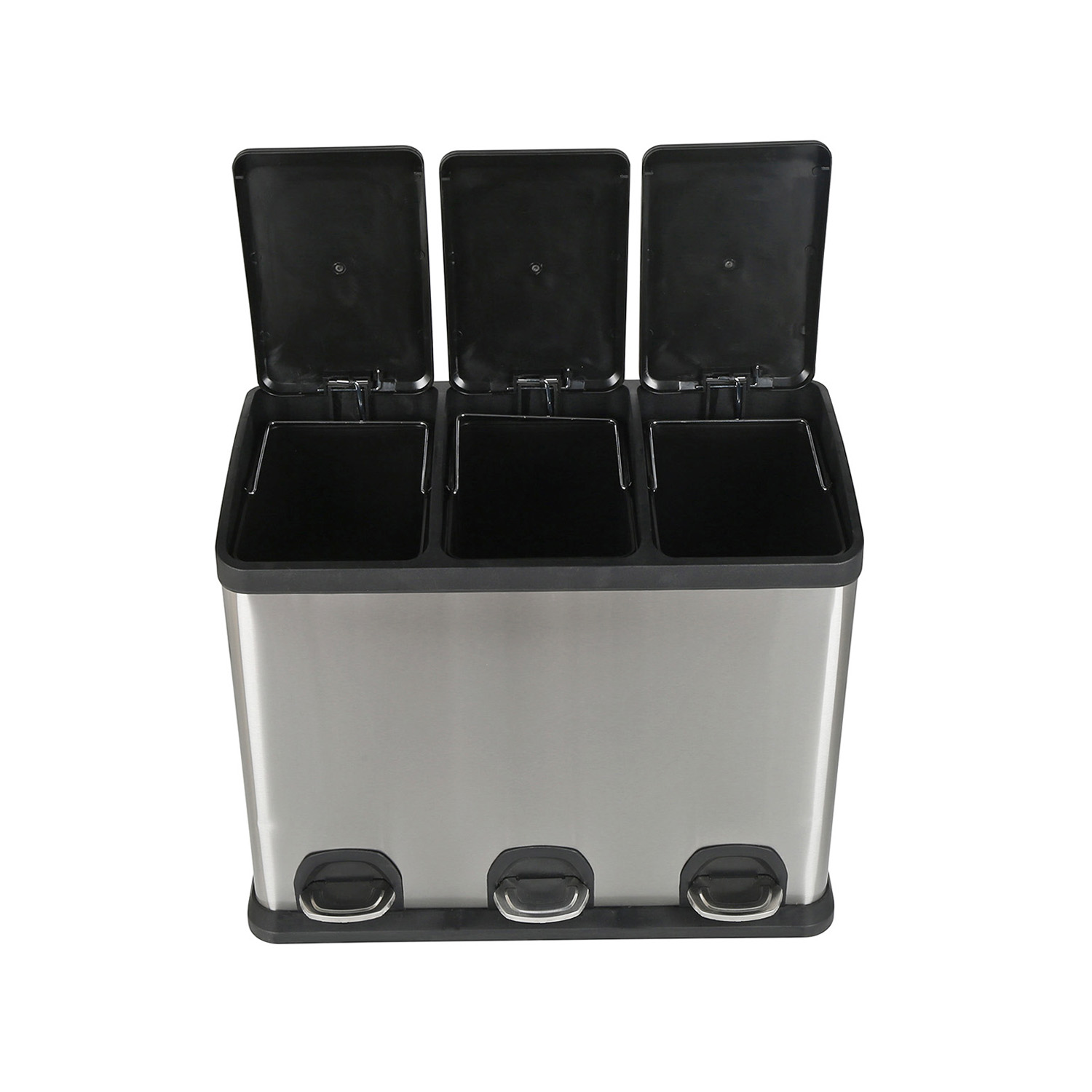 industrial foot pedal recyclable iron garbage can Office Trash Can 30L 40L Square Stainless ...